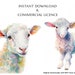 Baby Sheep Watercolor Clipart 7 Pngs, Nursery Decor, Farm Theme Wall ...