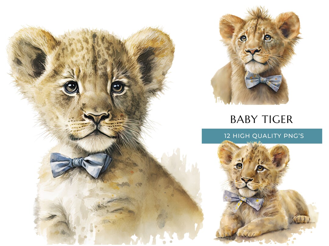 Baby Lion Watercolor Clipart: Safari Nursery Art (digital Download) - Etsy