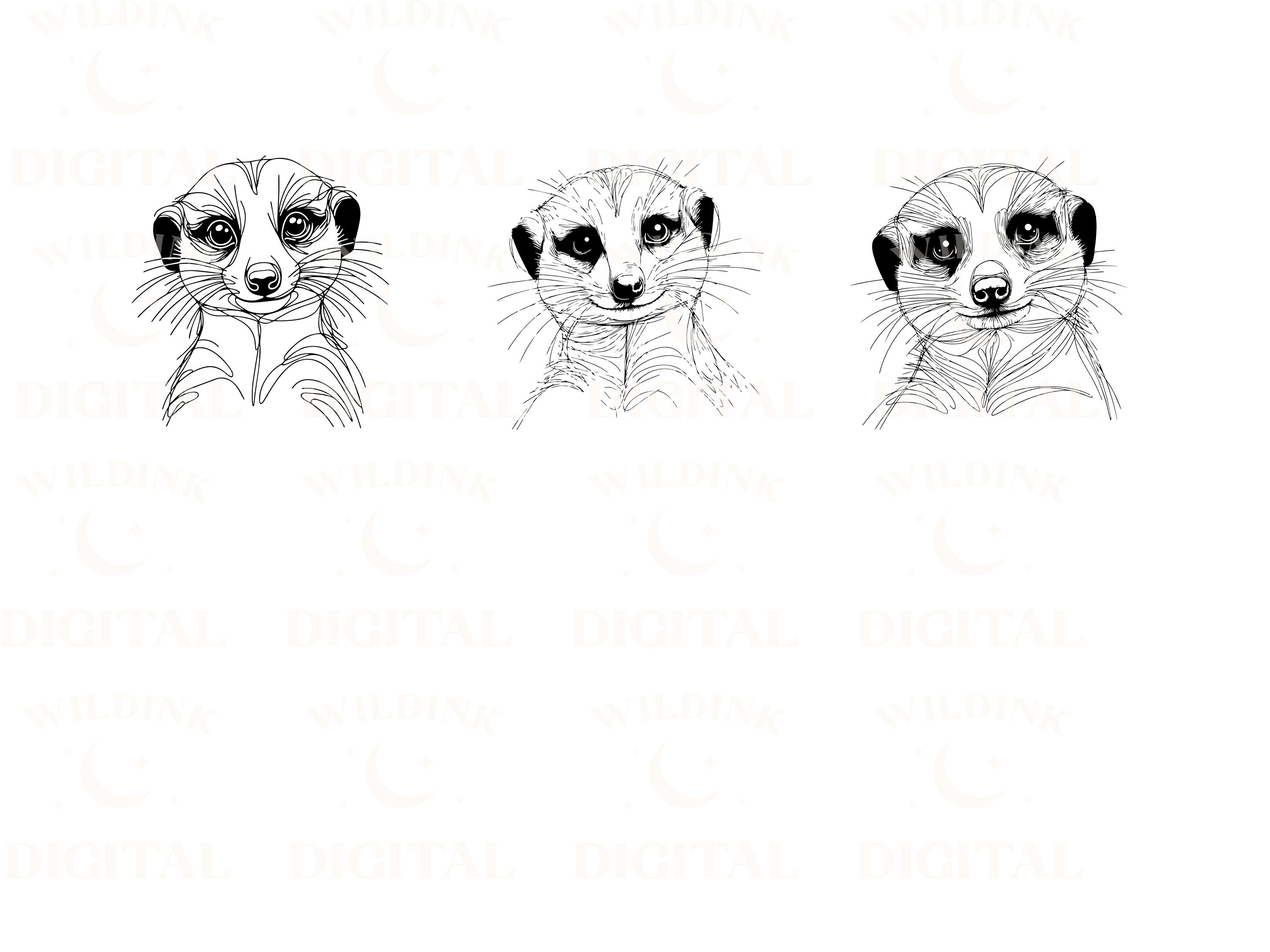 Meerkat Line Art SVG: Minimalist African Wildlife Tattoo Design ...