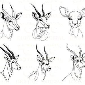 Antelope SVG Clipart: Minimalist Line Art Vector (digital Download) - Etsy