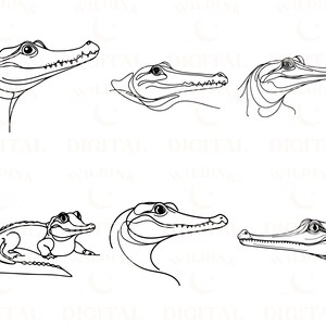 Gharial Line Art SVG: Minimalist Alligator Vector (digital Download) - Etsy