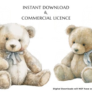 Teddy Bear Clipart Pack, 11 High Quality Pngs, Cute Nursery Wall Art ...