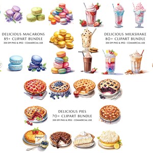 Mega Bundle Sweet Treats 1,115+ High Quality PNG & JPEG, Watercolor ...