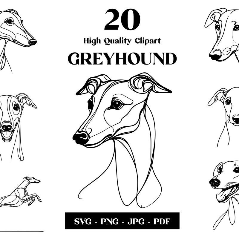 Greyhound Drawing - Etsy