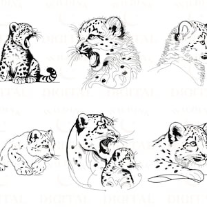 Snow Leopard Line Art: Minimalist SVG Clipart (digital Download) - Etsy