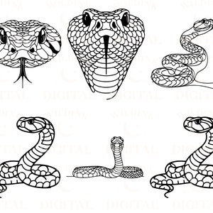 Snakes SVG Clipart, Python Minimalist Line Art, Anaconda Logo Animal ...