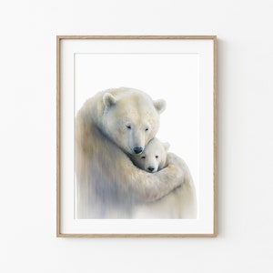 Mom and Baby Polar Bear Clipart, 9 High Quality Pngs, Watercolor Cute ...