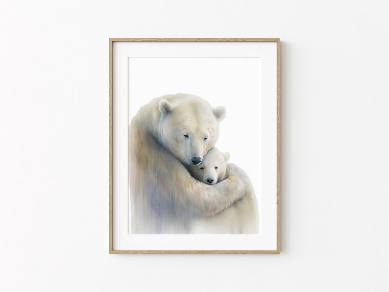 Mom and Baby Polar Bear Clipart 9 High Quality Pngs - Etsy