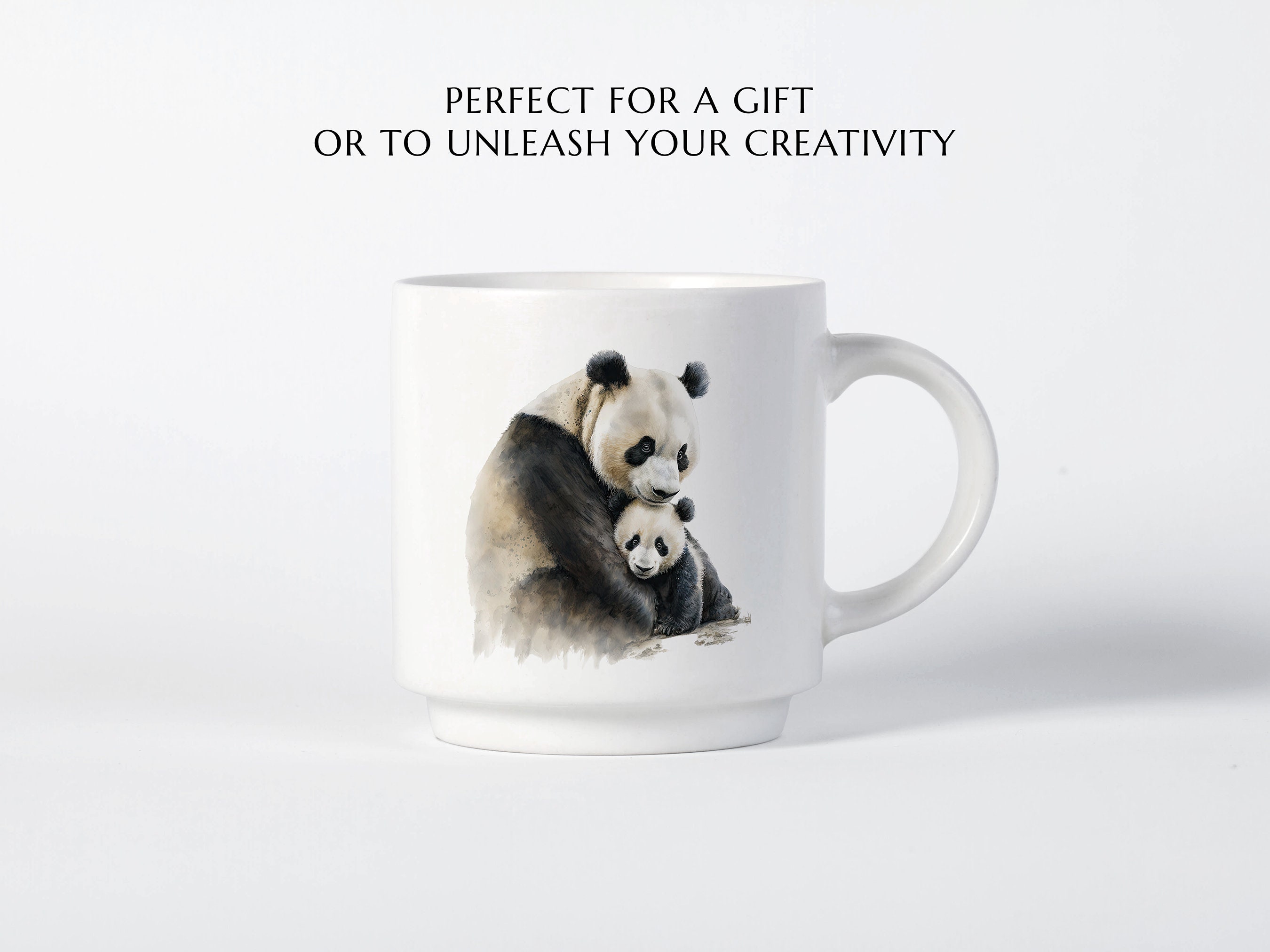 Mom and Baby Panda Bear Clipart 9 High Quality Pngs - Etsy