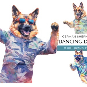 Cool Dancing German Shepherd Clipart, 15 High Quality PNG, Funny ...