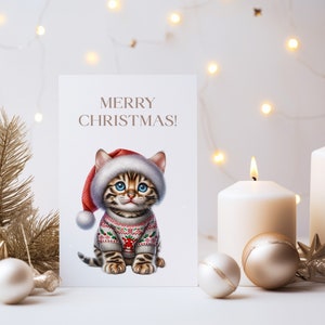Watercolor Christmas Cats Clipart Bundle, 68 Cute Kittens PNG & JPEG ...