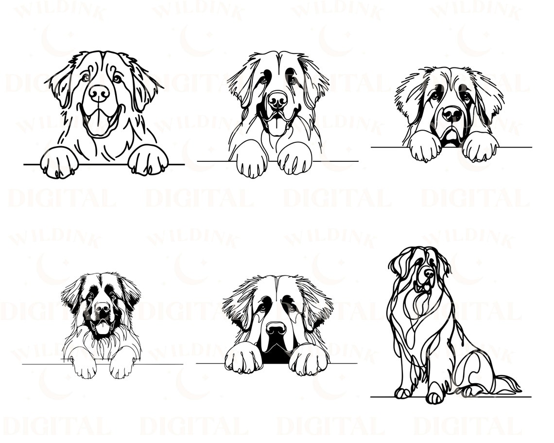 Leonberger Dog Line Art: Minimalist SVG PNG Clipart (digital Download ...