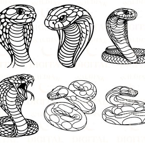 Snakes SVG Clipart, Python Minimalist Line Art, Anaconda Logo Animal ...