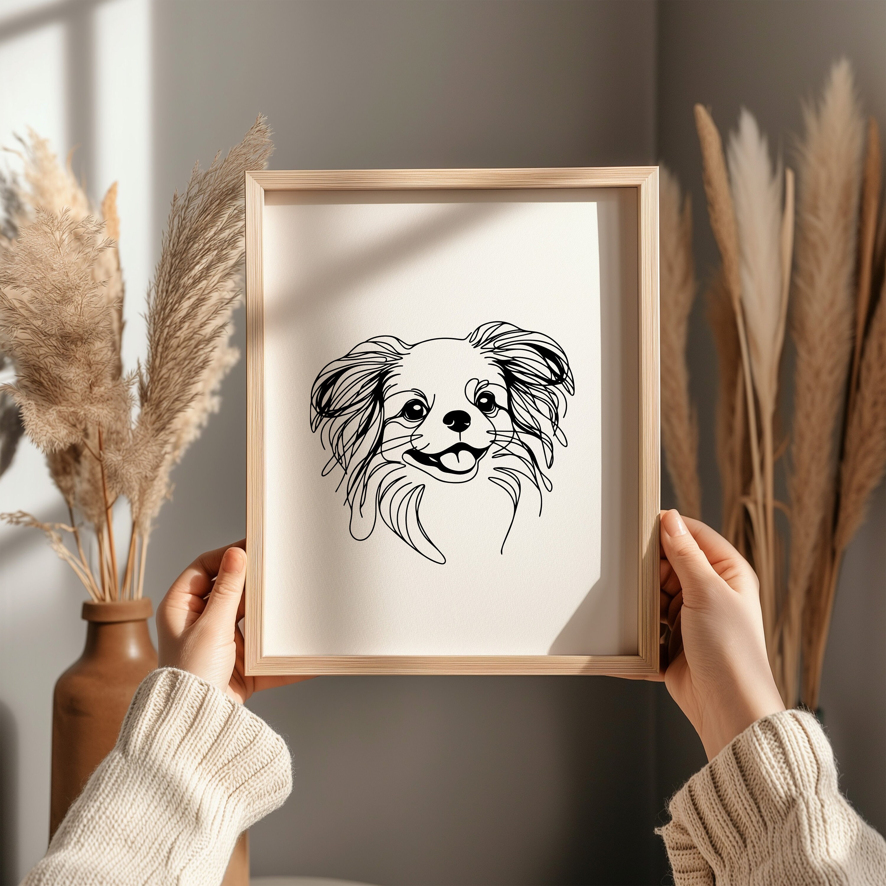 Japanese Chin Line Art: Minimalist Dog SVG PNG Clipart (digital ...