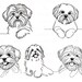 Lhasa Apso SVG & PNG Clipart Bundle: Digital Line Art, Minimalist ...