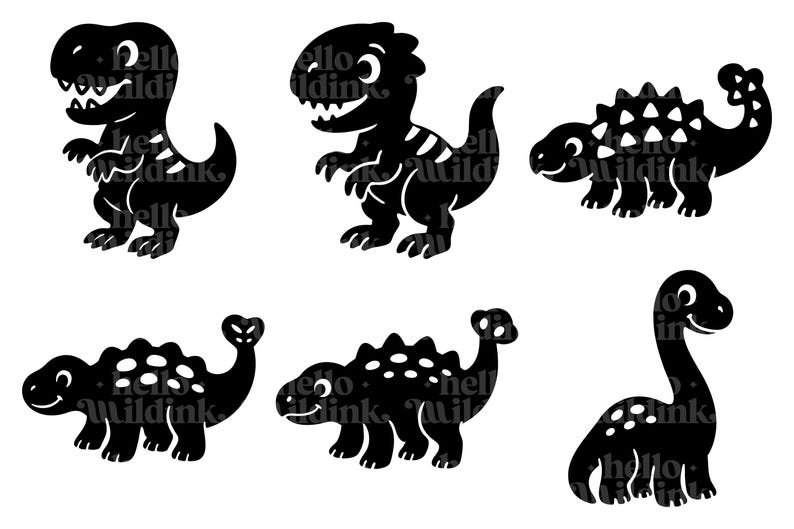 Dinosaur SVG Bundle, 30 Cute Designs, Nursery Wall Art, Laser Cut Files ...
