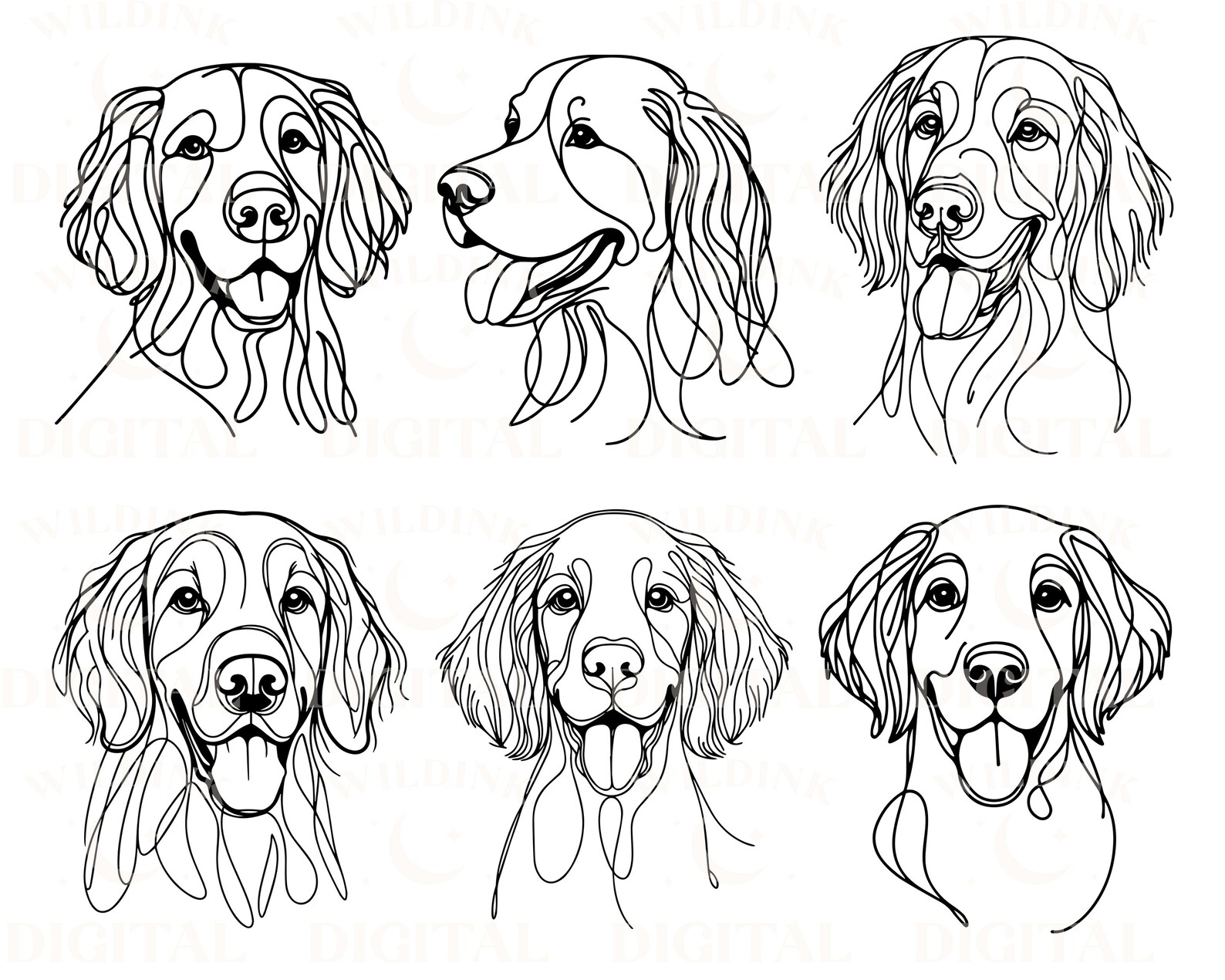Irish Setter Line Art: Minimalist Dog SVG PNG Clipart (digital Download ...