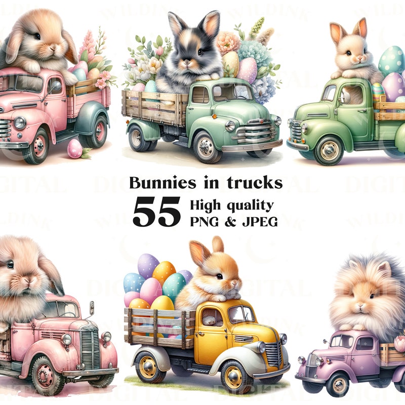 Watercolor Easter Bunny - Etsy