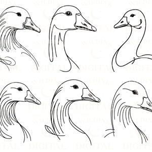 Goose Line Art SVG: Minimalist Farm Animal Vector (digital Download) - Etsy