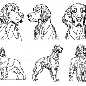 Irish Setter Line Art: Minimalist Dog SVG PNG Clipart (digital Download ...
