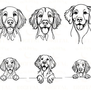 Irish Setter Line Art: Minimalist Dog SVG PNG Clipart (digital Download ...