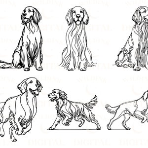 Irish Setter Line Art: Minimalist Dog SVG PNG Clipart (digital Download ...