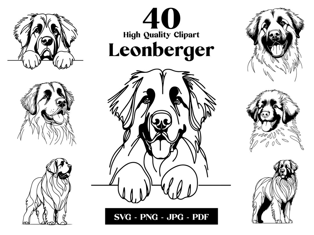Leonberger Dog Line Art: Minimalist SVG PNG Clipart (digital Download ...