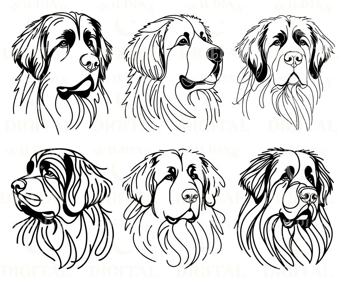 Leonberger Dog Line Art: Minimalist SVG PNG Clipart (digital Download ...