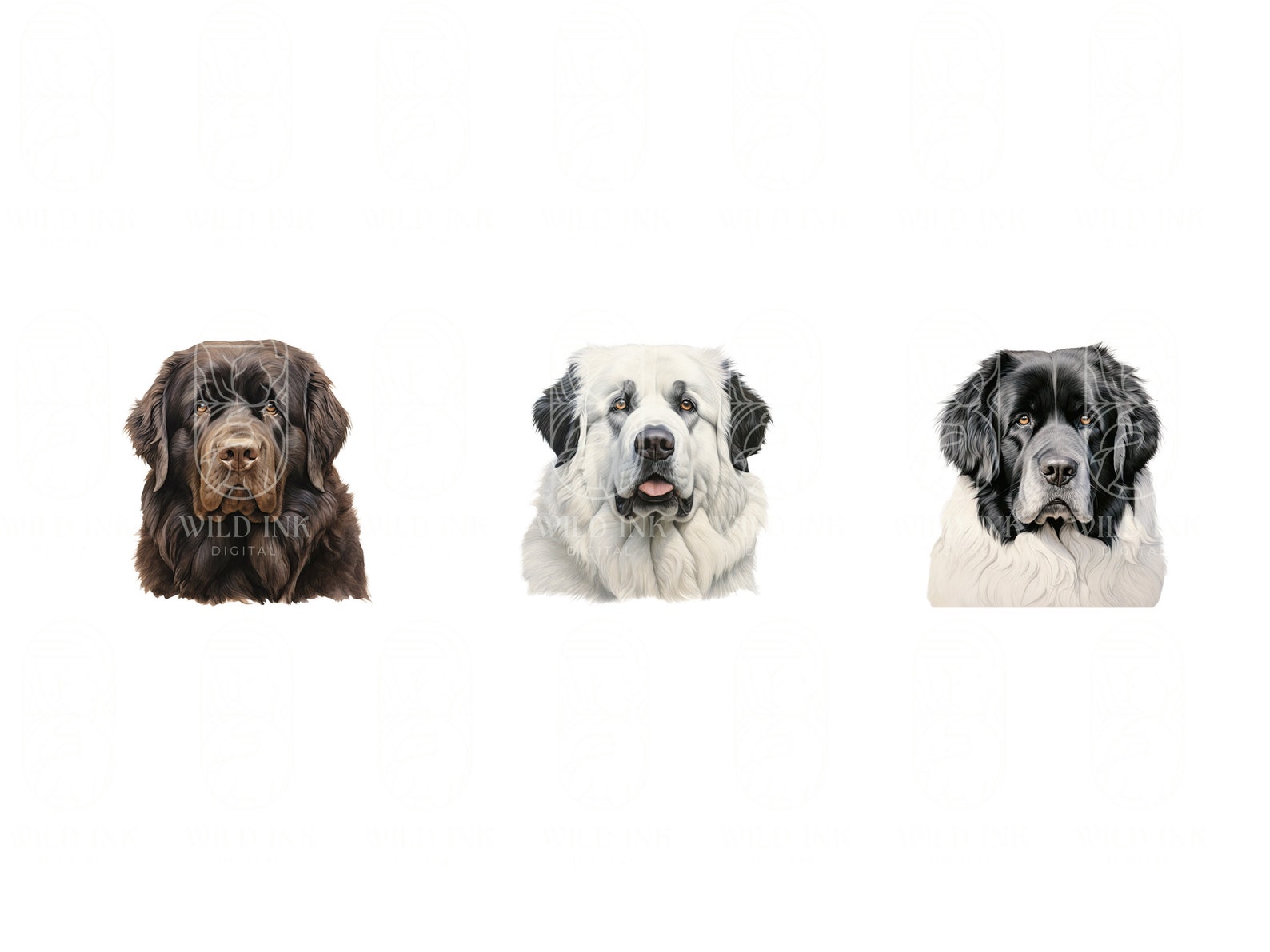 Watercolor Newfoundland Clipart Bundle: 30 PNG & JPEG (digital Download ...