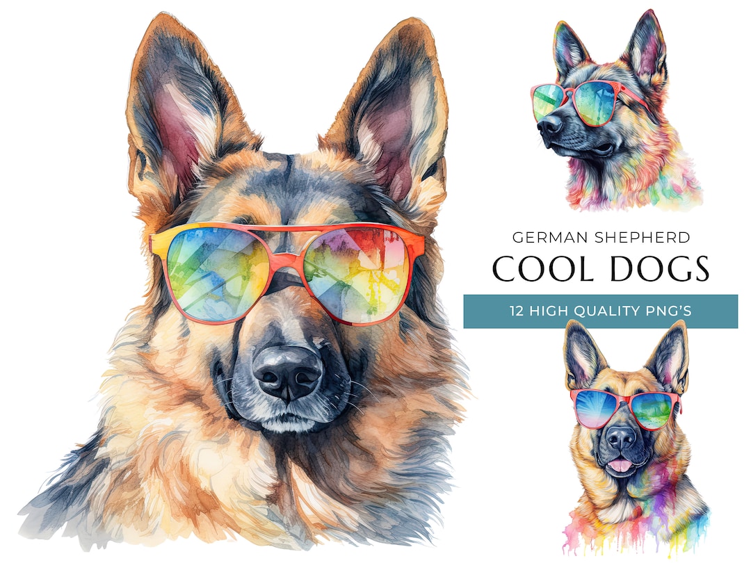 Cool German Shepherd Dog Clipart, 12 High Quality Pngs, Funny Dogs With ...