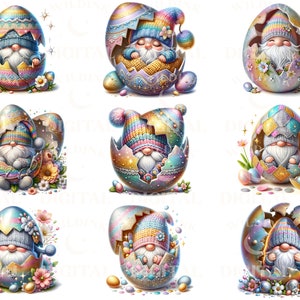 Watercolor Easter Gnome Clipart Bundle 15 High Quality PNG & JPEG, Cute ...