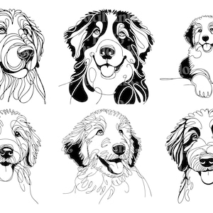 Bernedoodle Line Art Clipart Bundle: Dog Mom SVG, PNG (digital Download ...