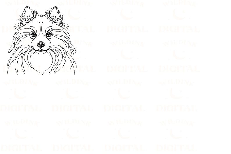 Pomsky Line Art Clipart Bundle: Minimalist Dog SVG, PNG (digital ...