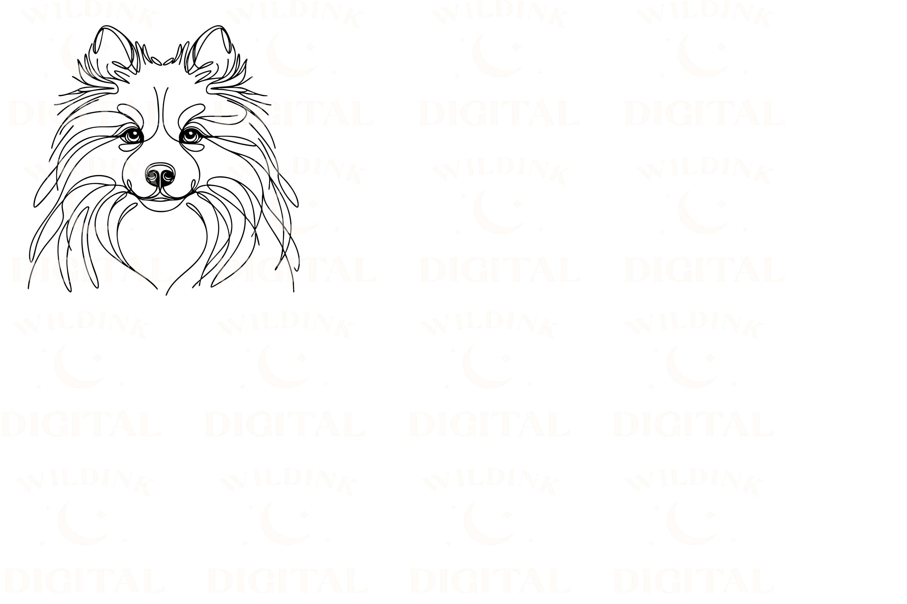 Pomsky Line Art Clipart Bundle: Minimalist Dog SVG, PNG (digital ...