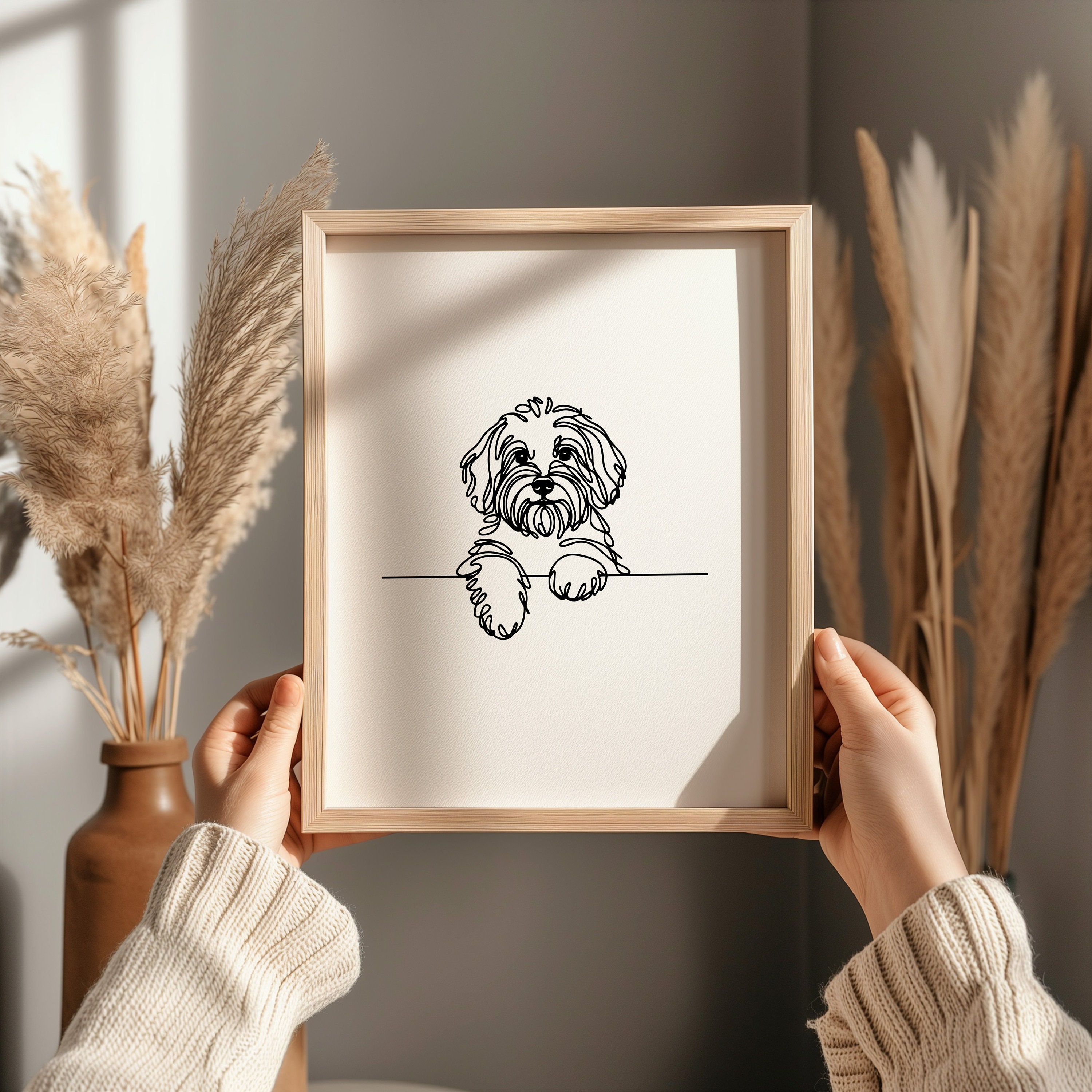 Barbet Dog Line Art: Minimalist SVG PNG Clipart Bundle (digital ...