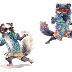 Cool Dancing Skunk Clipart, 14 High Quality Pngs, Funny Watercolor ...