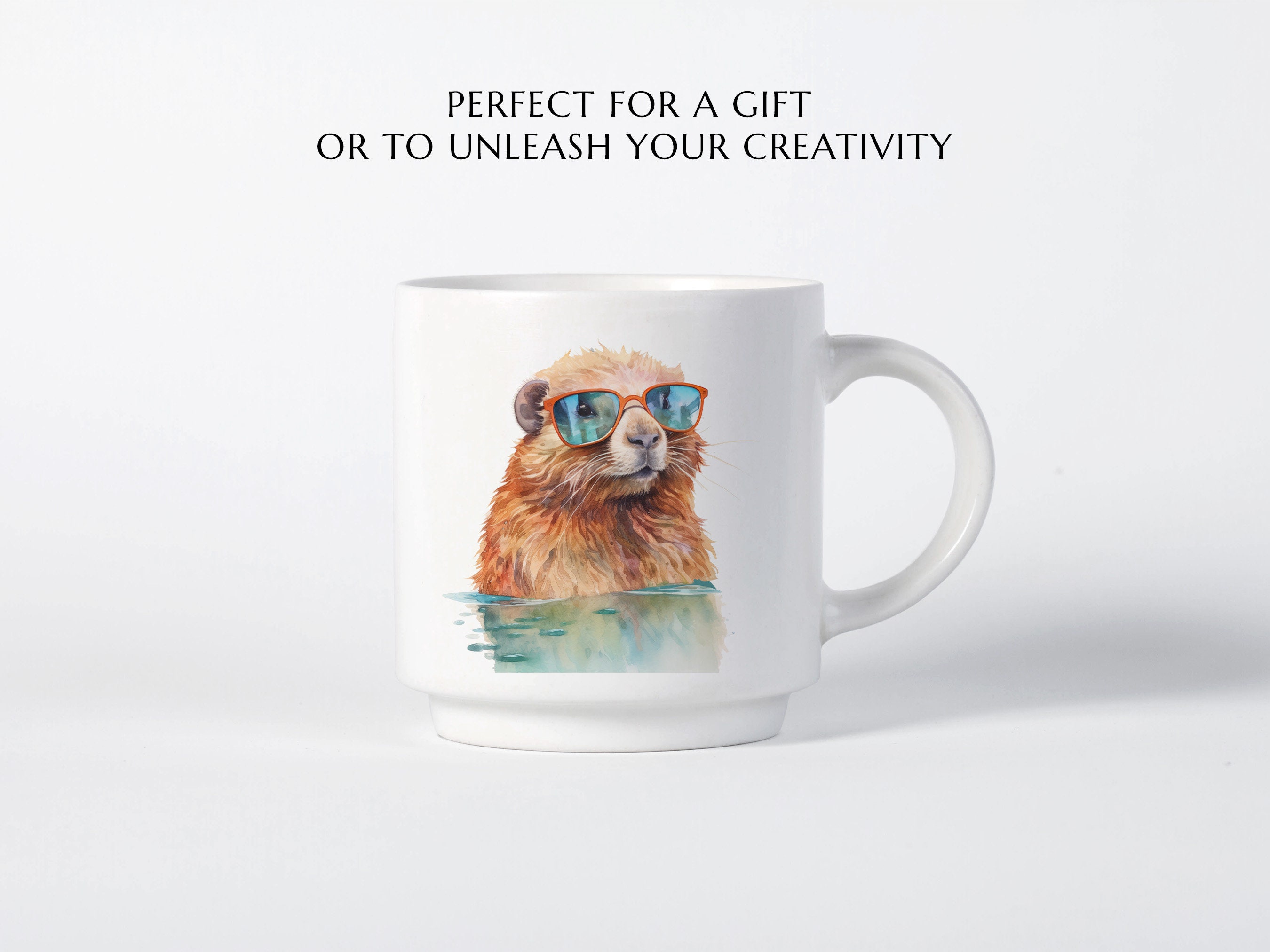 Watercolor Beaver Clipart With Sunglasses, 13 High-quality PNG & JPEG ...