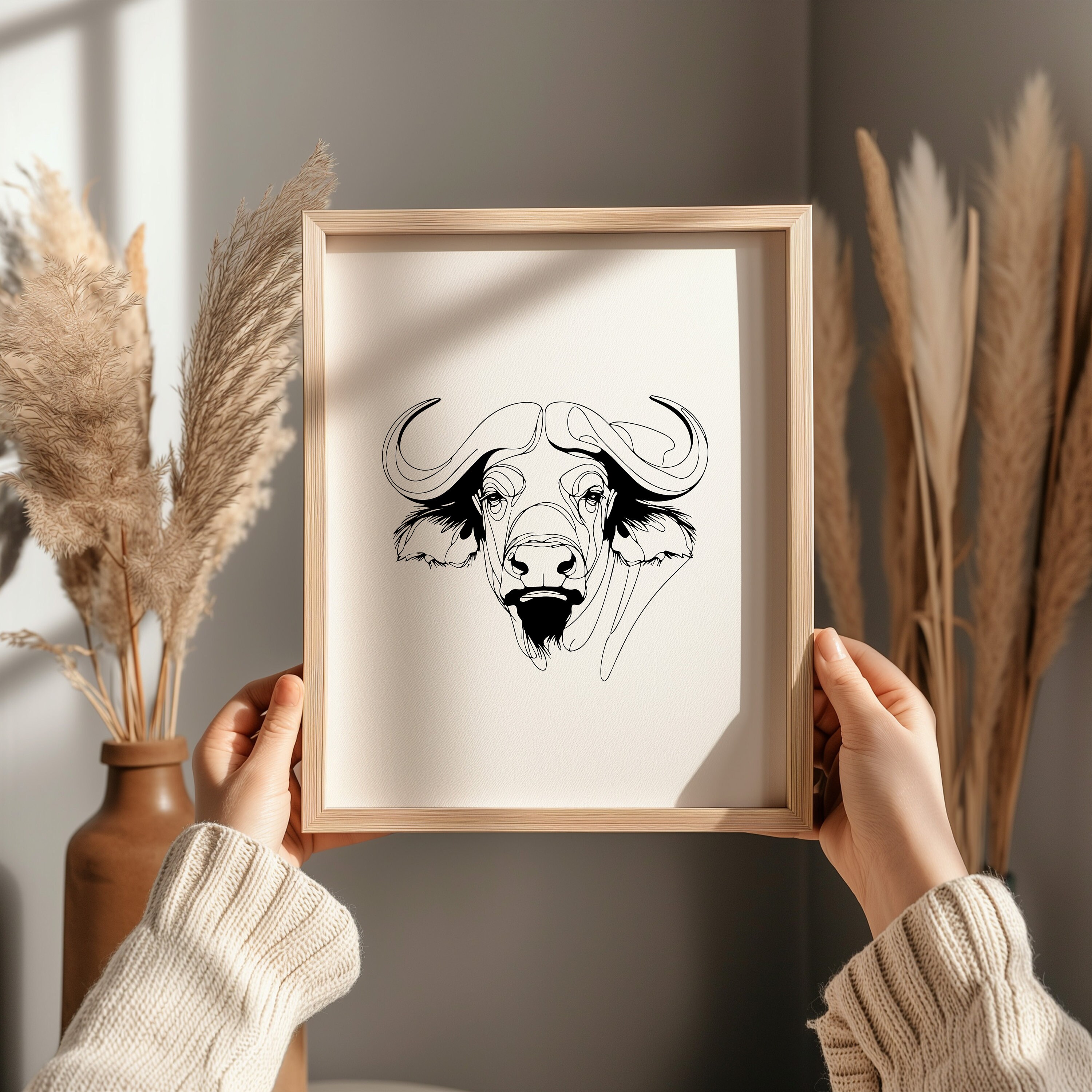Cape Buffalo Line Art: Minimalist Logo Design (digital Download) - Etsy