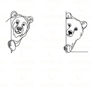 Minimalist Bear Line Art: Animal Logo Vector, Tattoo Design (digital ...