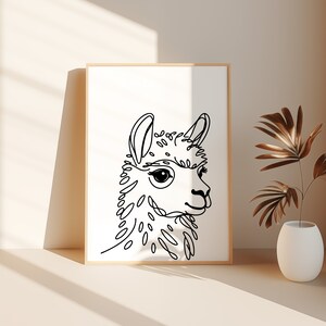 Llama Line Art SVG Clipart: Minimalist Animal Vector (digital Download ...