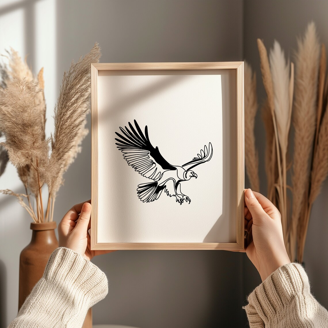 Condor Line Art SVG Clipart: Minimalist Tattoo Design (digital Download ...
