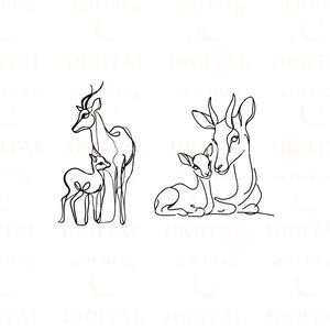 Antelope SVG Clipart: Minimalist Line Art Vector (digital Download) - Etsy