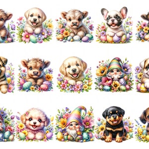 Easter Cute Animals Clipart Bundle 70 High Quality PNG & JPEG ...