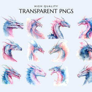 Watercolor Dragon Clipart Bundle, Instant Digital Download, High ...