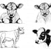 Cow SVG Clipart: Minimalist Line Art, Farmhouse Decor (digital Download ...