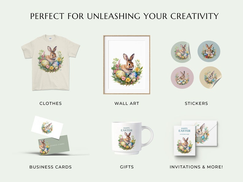 Watercolor Easter Clipart Pack Bunny Transparent PNG Digital - Etsy