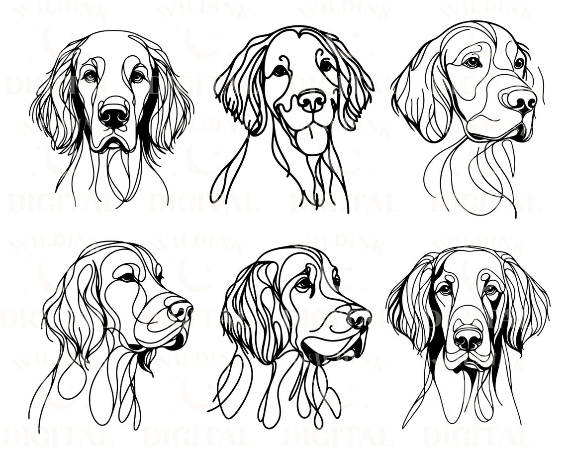Irish Setter Line Art: Minimalist Dog SVG PNG Clipart (digital Download ...