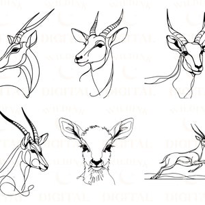 Antelope SVG Clipart: Minimalist Line Art Vector (digital Download) - Etsy