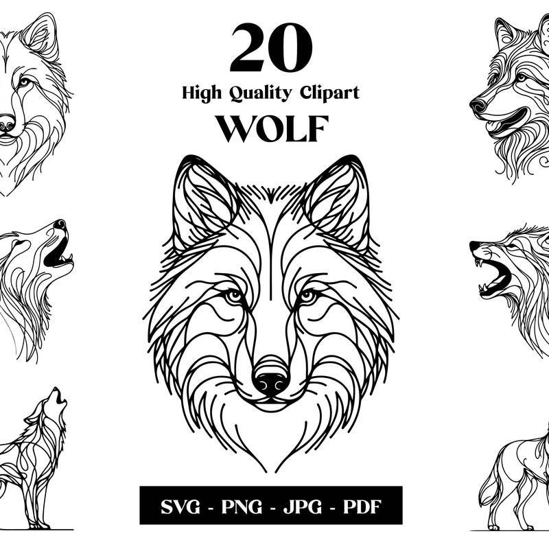 Wolf Drawing Simple - Etsy Canada