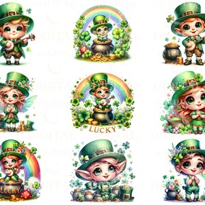 St Patricks Leprechaun Clipart Bundle 45 High Quality PNG & JPEG, Lucky ...